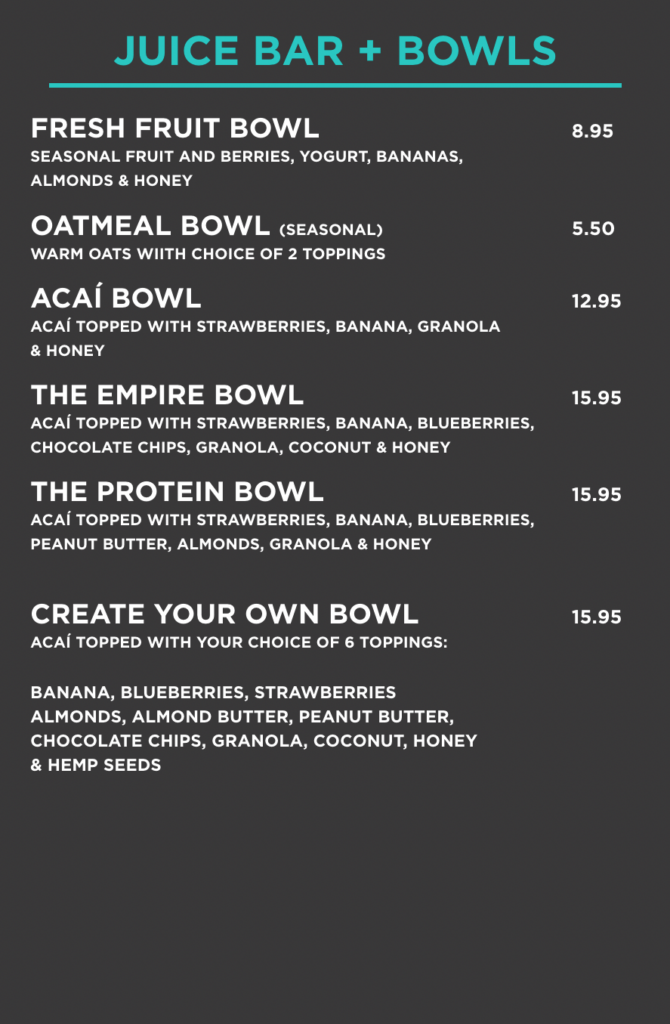 Hillcrest Menu - Big City Bagel Cafe